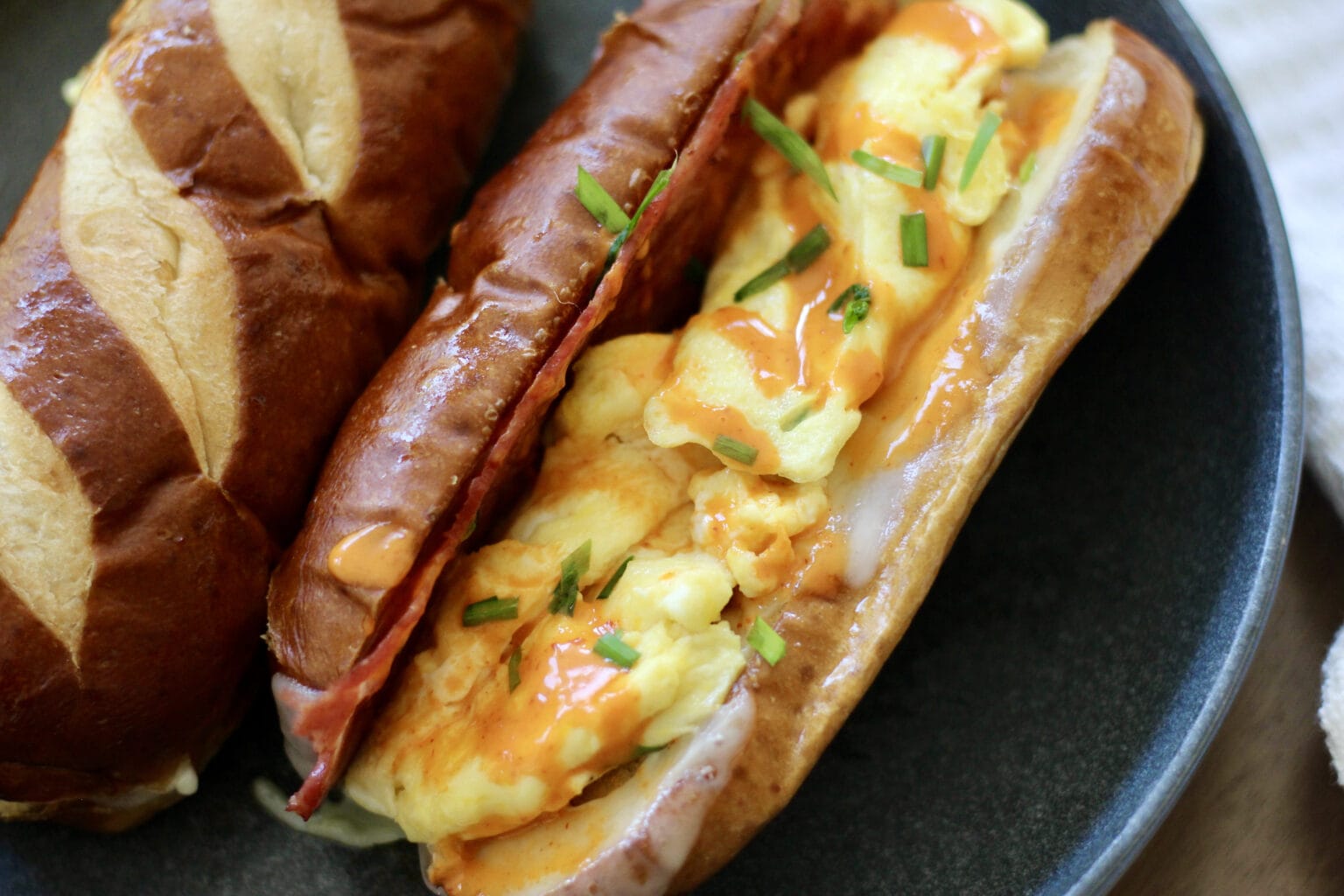 Easy Pretzel Bun Breakfast Sandwich Recipe • Cooking with Kim