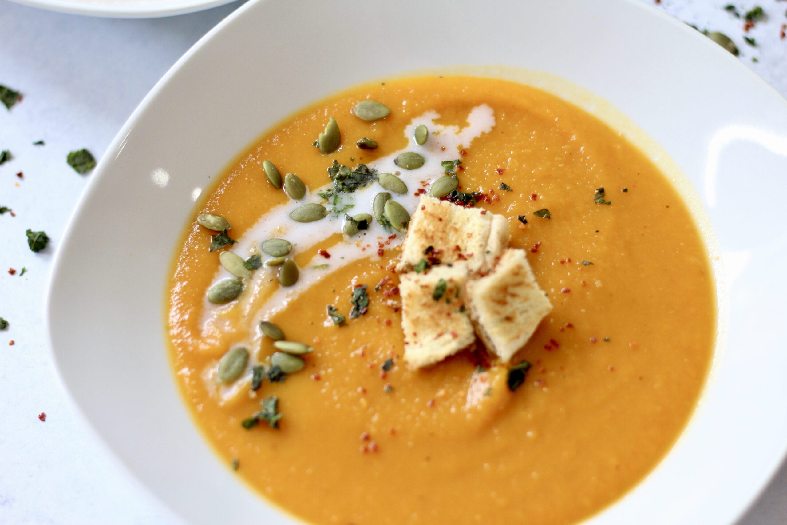 Roasted Red Pepper and Butternut Squash Soup • Cooking with Kim