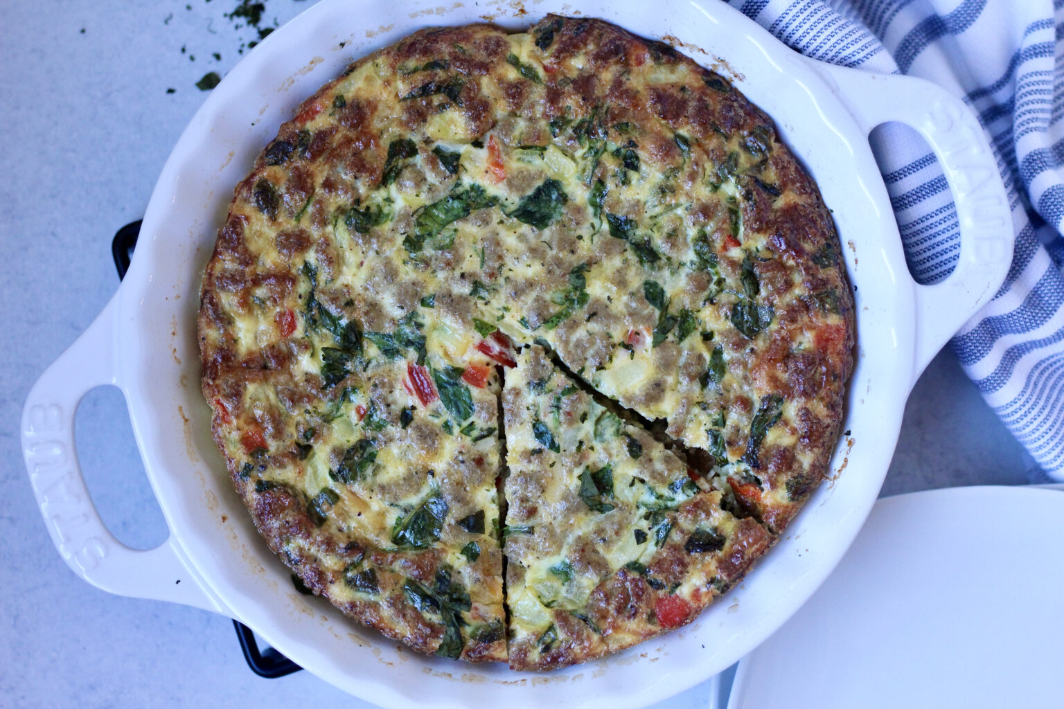 Easy Crustless Healthy Quiche Recipe • Cooking with Kim